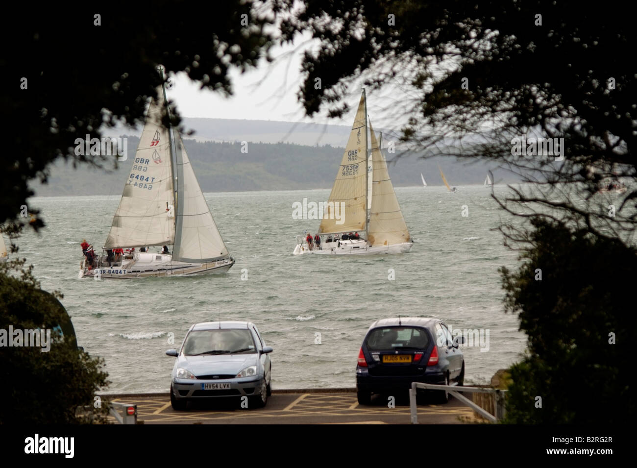 Cowes Week sailing on the Solent off the Isle of Wight England UK ...