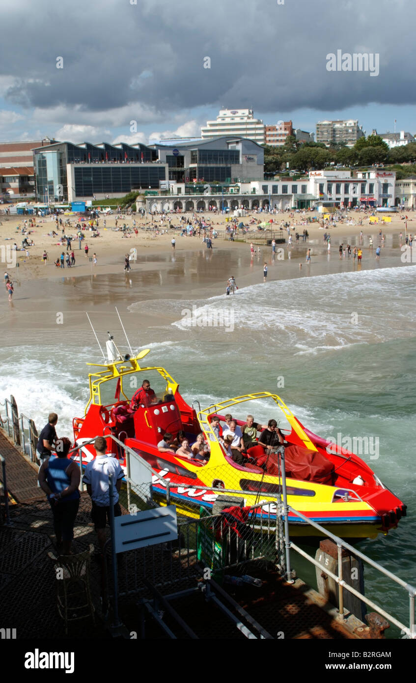 Shockwave speedboat ride of the beach at Bournemouth southern England ...