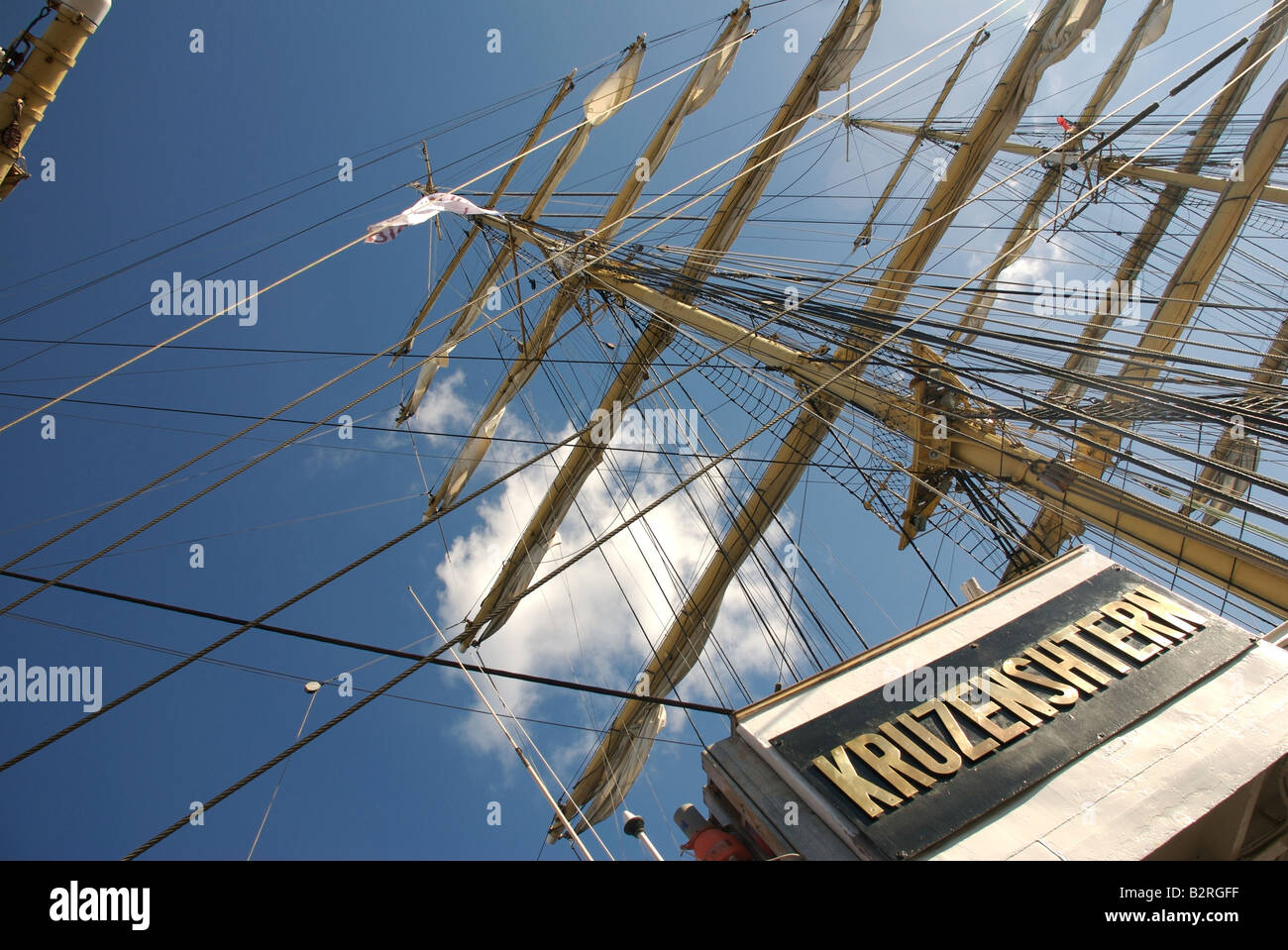 Four masted Russian bark tall ship Kruzenshtern, Brest 2008 maritime ...