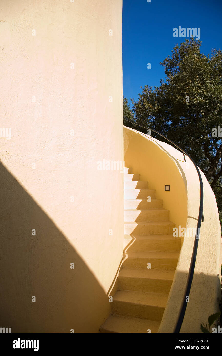 Detail of an exterior winding staircase Stock Photo - Alamy
