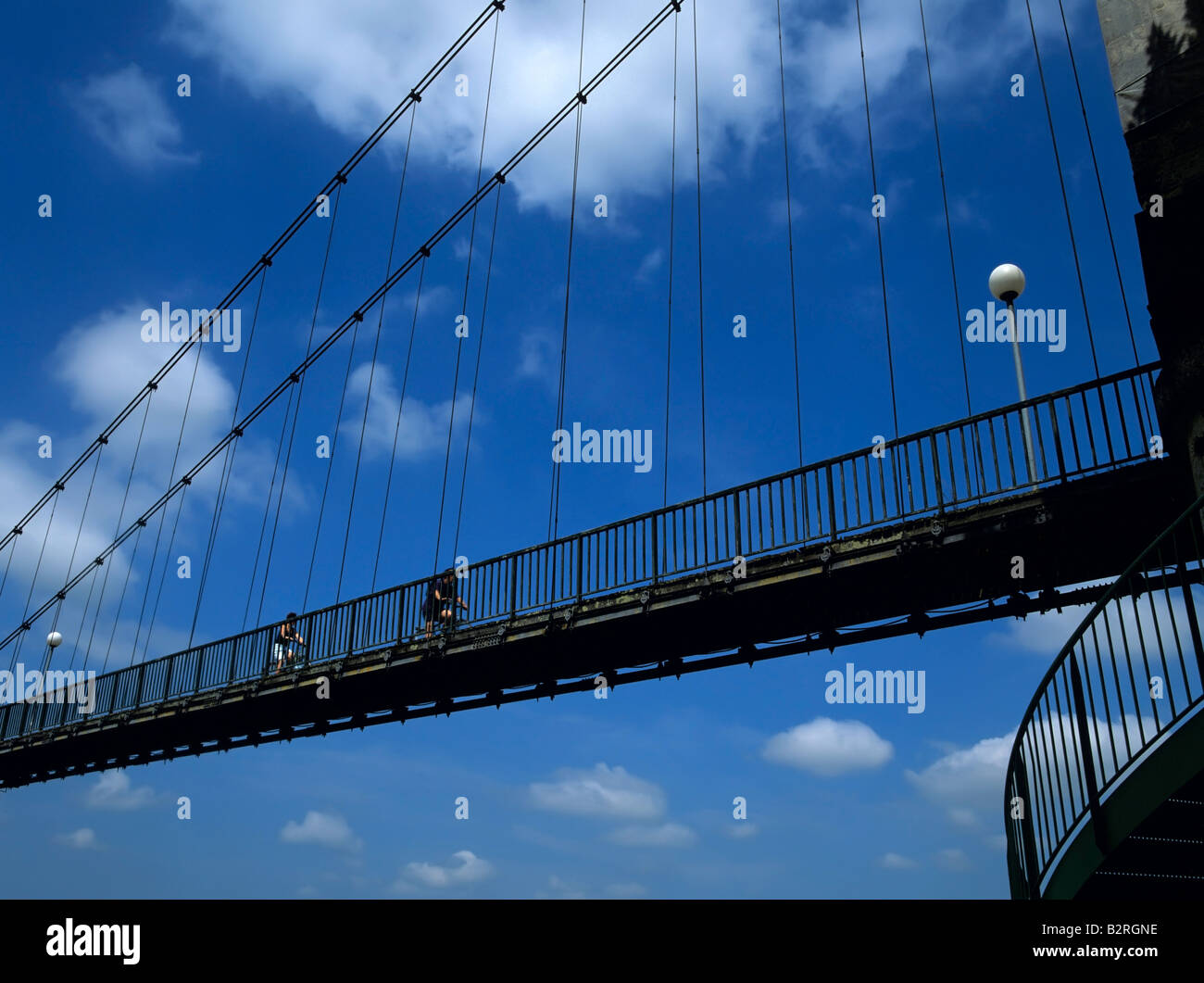 suspension bridge over the river garonne lot et garonne aquitaine agen ...