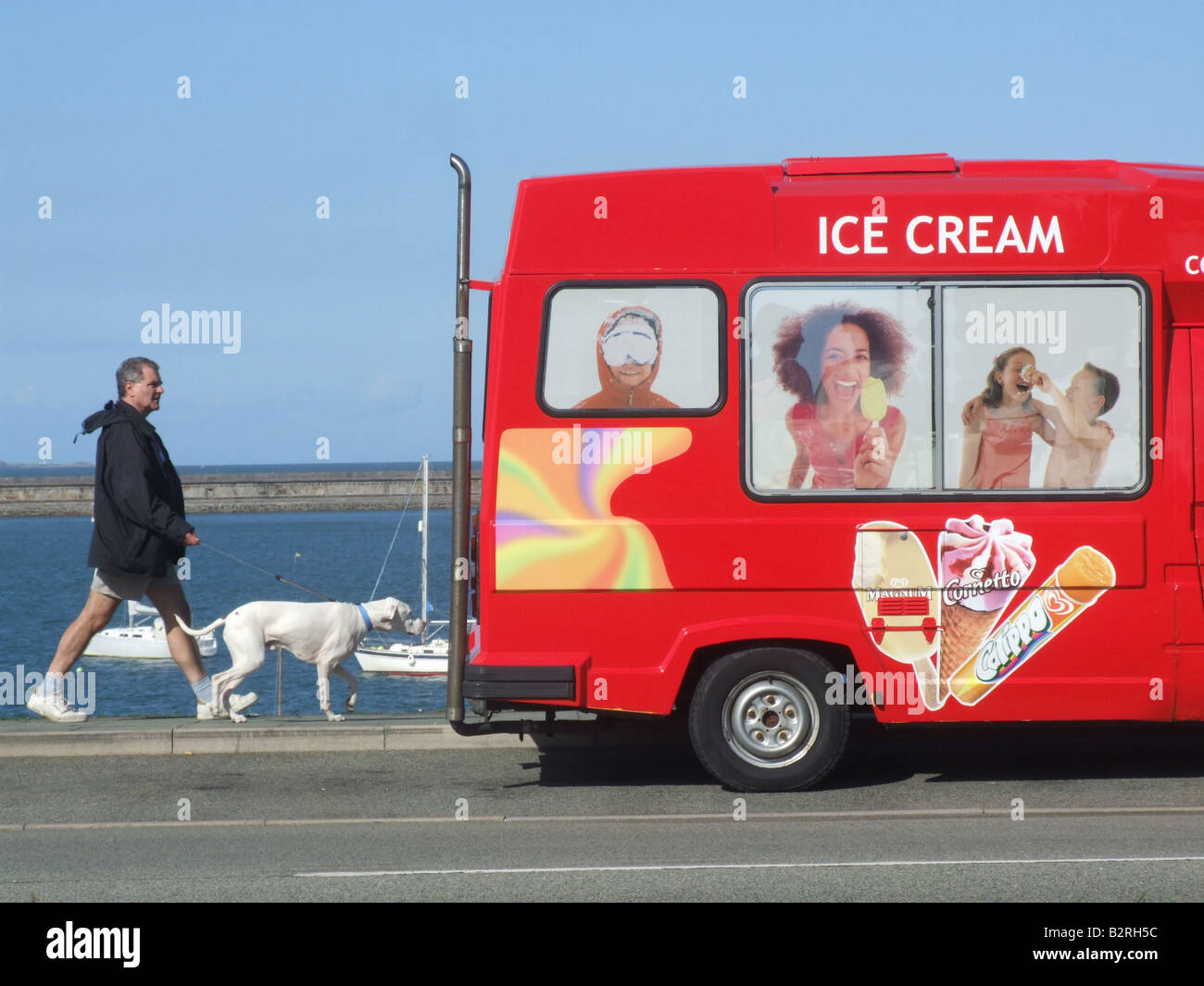 ice cream van in holyhead, anglesey, wales Stock Photo - Alamy