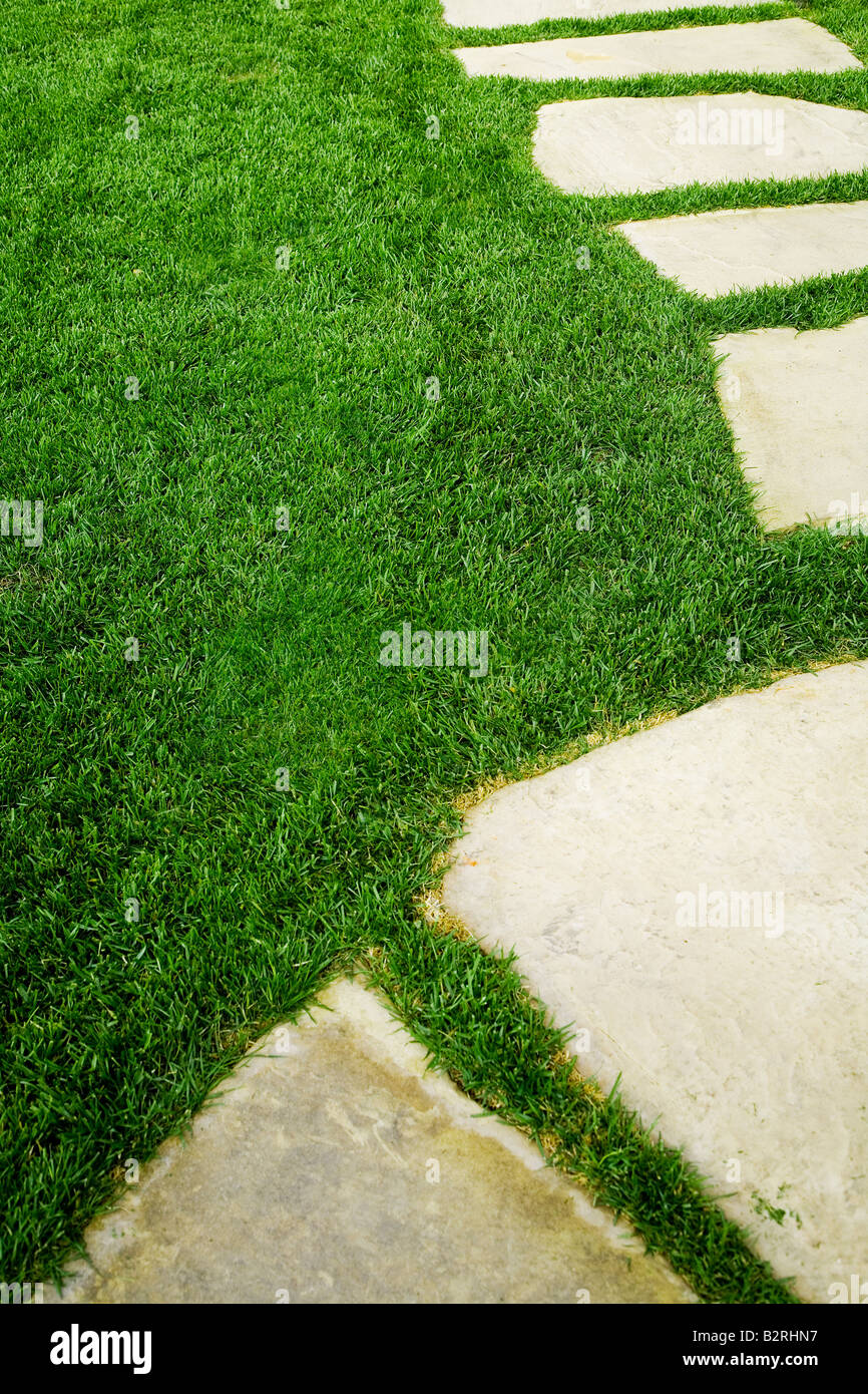 Stepping stone path in lawn hi-res stock photography and images - Alamy