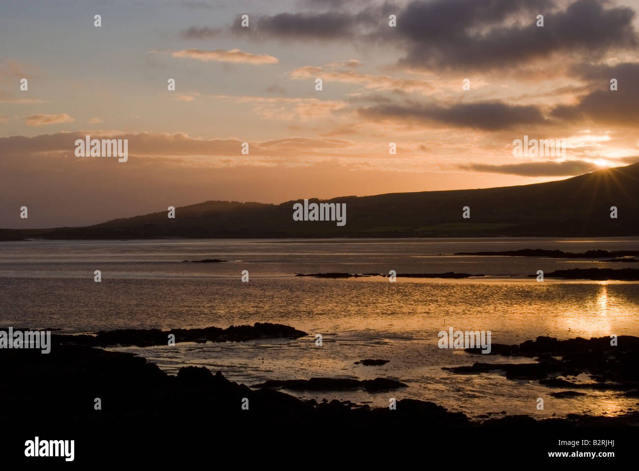 Sunset Over Wigtown Bay Irish Sea Towards The Machars From Carrick ...