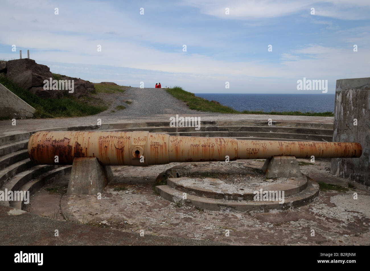A World War II gun at Cape Spear, Newfoundland, still points toward the ...