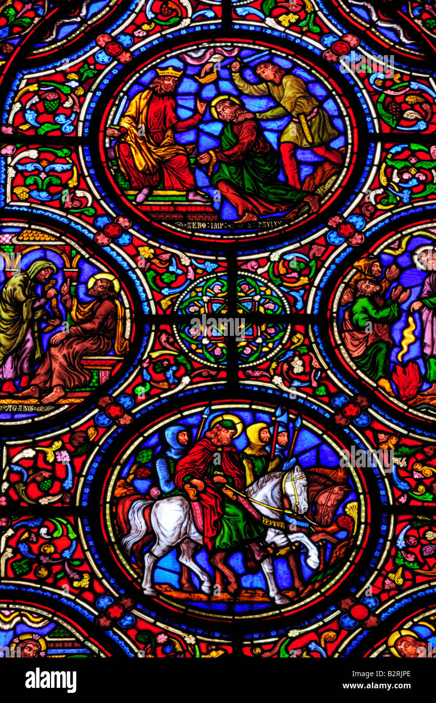 Stained Glass Window in Ely Cathedral Cambridgeshire England UK Stock ...