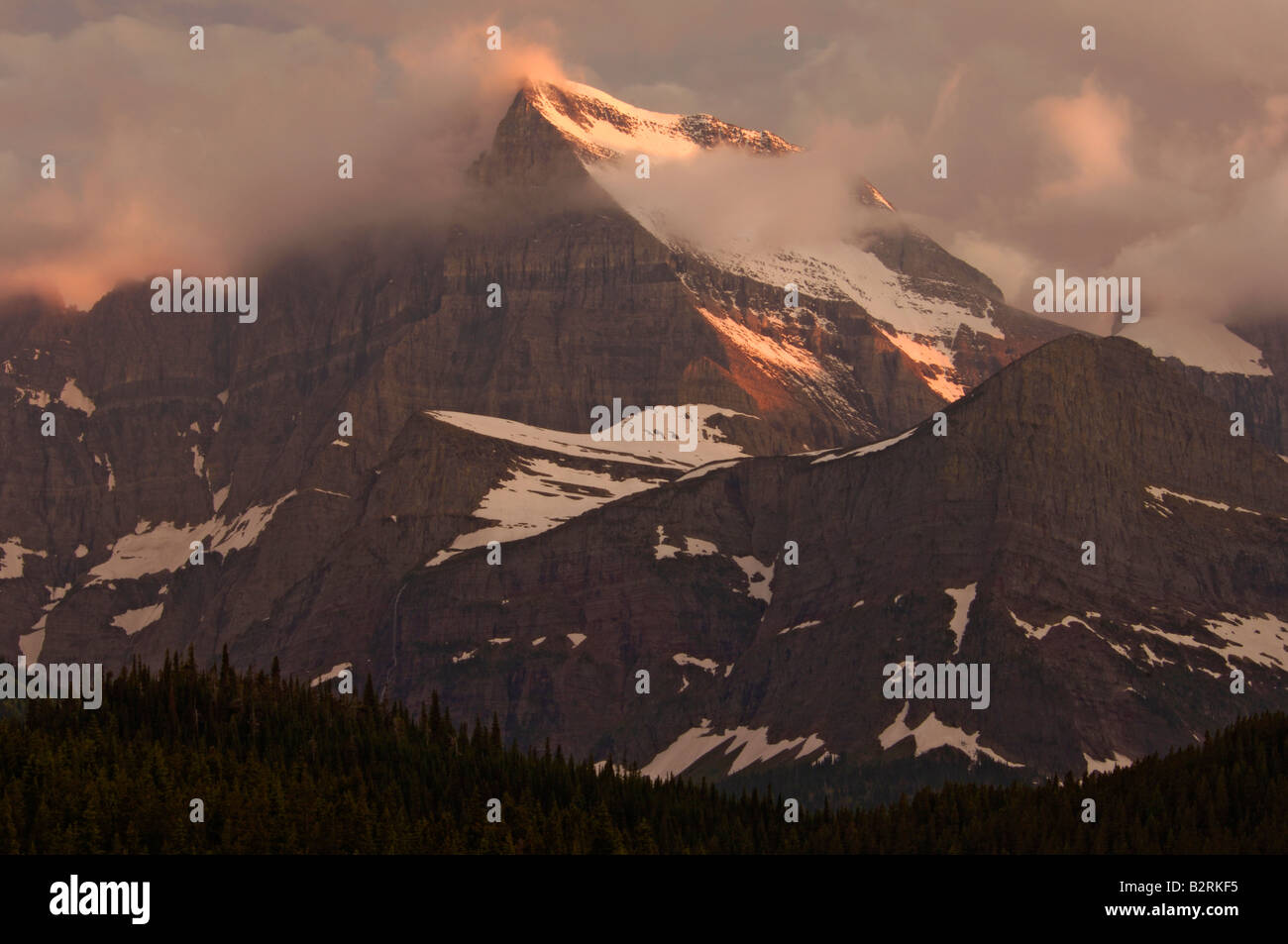 Mount Gould at sunset. Glacier National Park, Montana USA Stock Photo ...