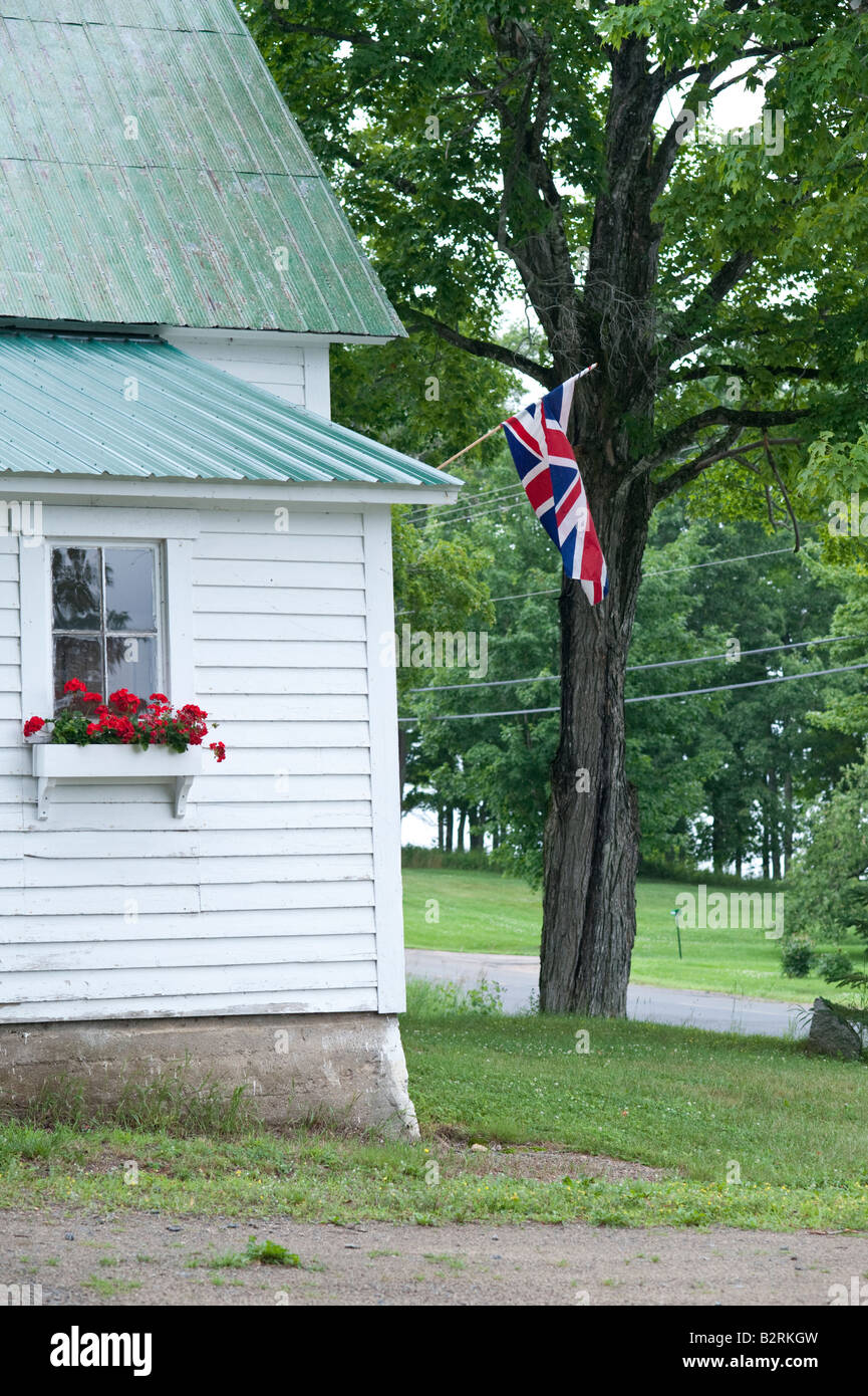 One room school house on Keswick Ridge New Brunswick in July with ...