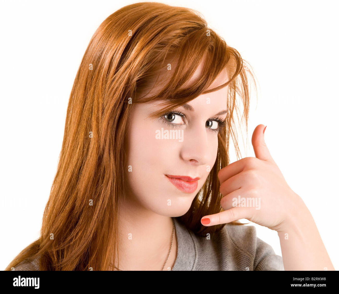 Call me hand signal hi-res stock photography and images - Alamy