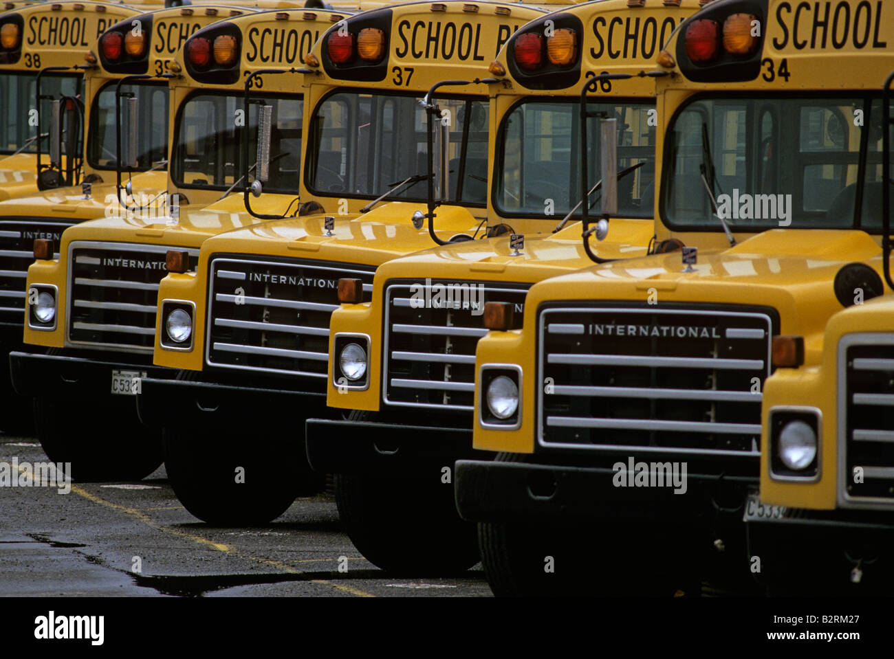 School bus depot hi-res stock photography and images - Alamy
