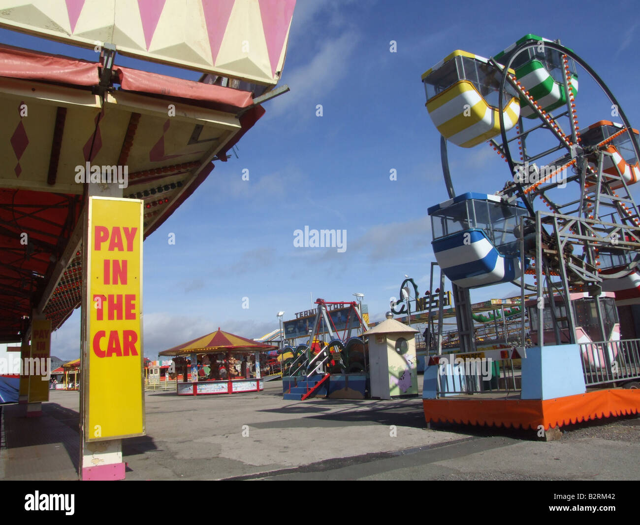 empty fairground in sun Stock Photo - Alamy