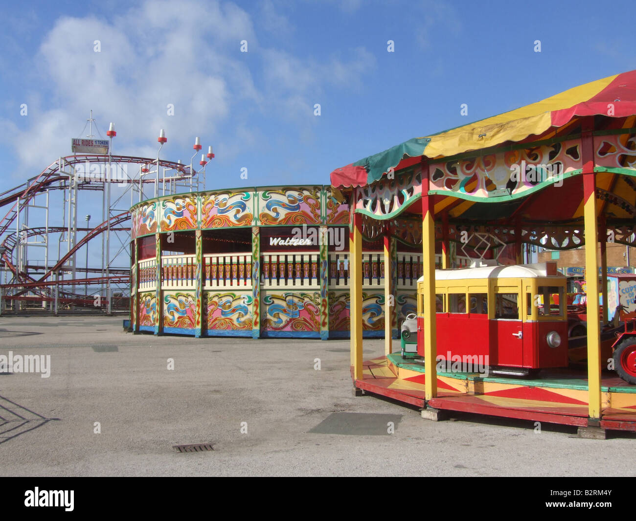 empty fairground in sun Stock Photo - Alamy