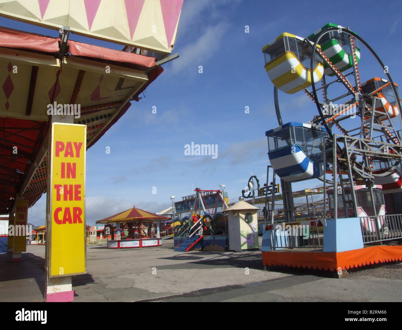 empty fairground in sun Stock Photo - Alamy