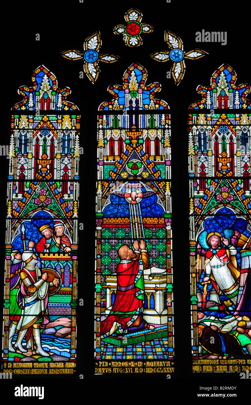 Stained Glass Window at Ely Cathedral Cambridgeshire England UK Stock ...