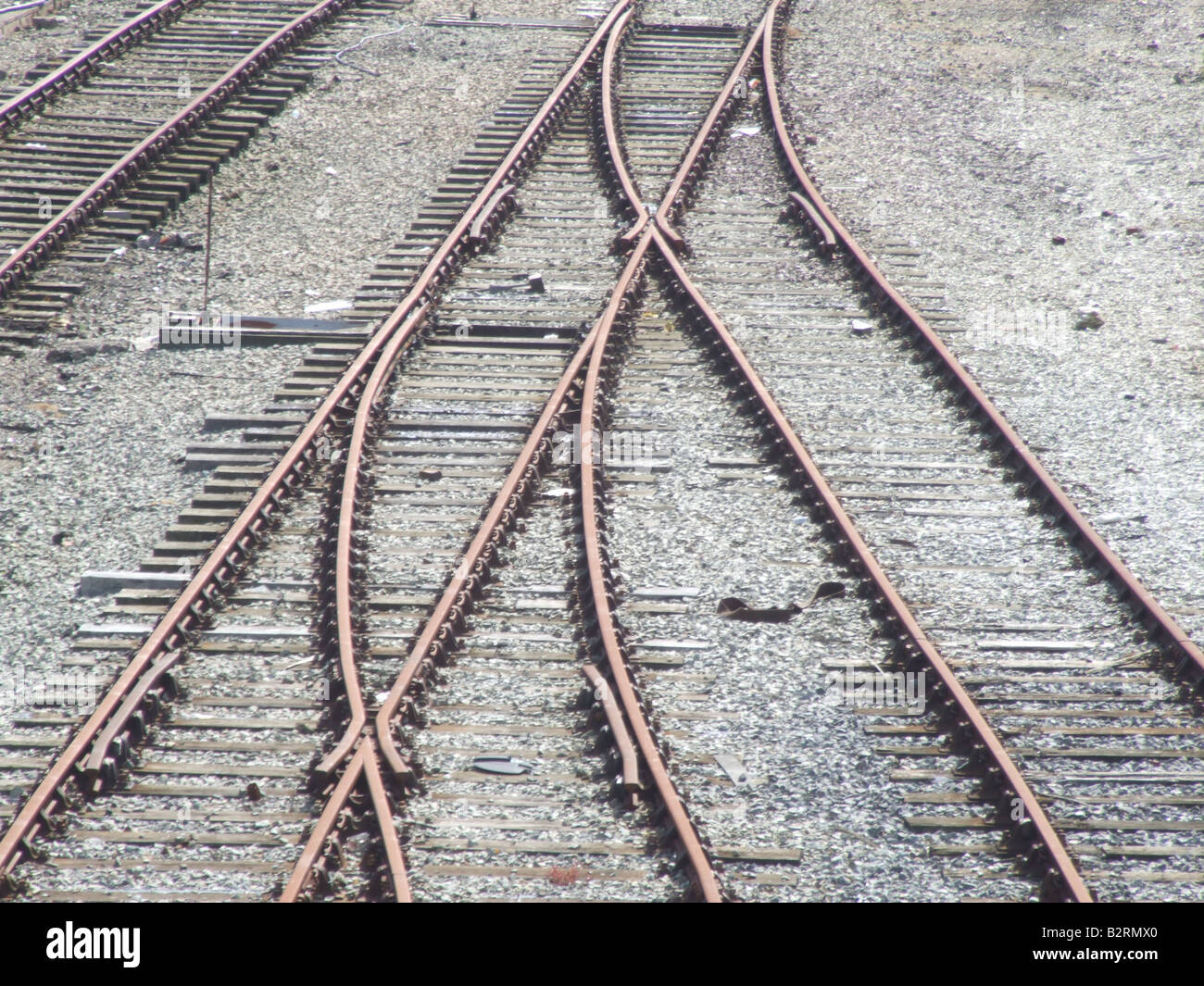 aerial view of empty train tracks Stock Photo - Alamy