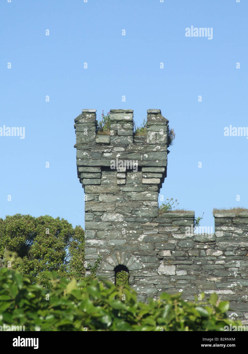 old castle tower at private home in holyhead wales Stock Photo - Alamy