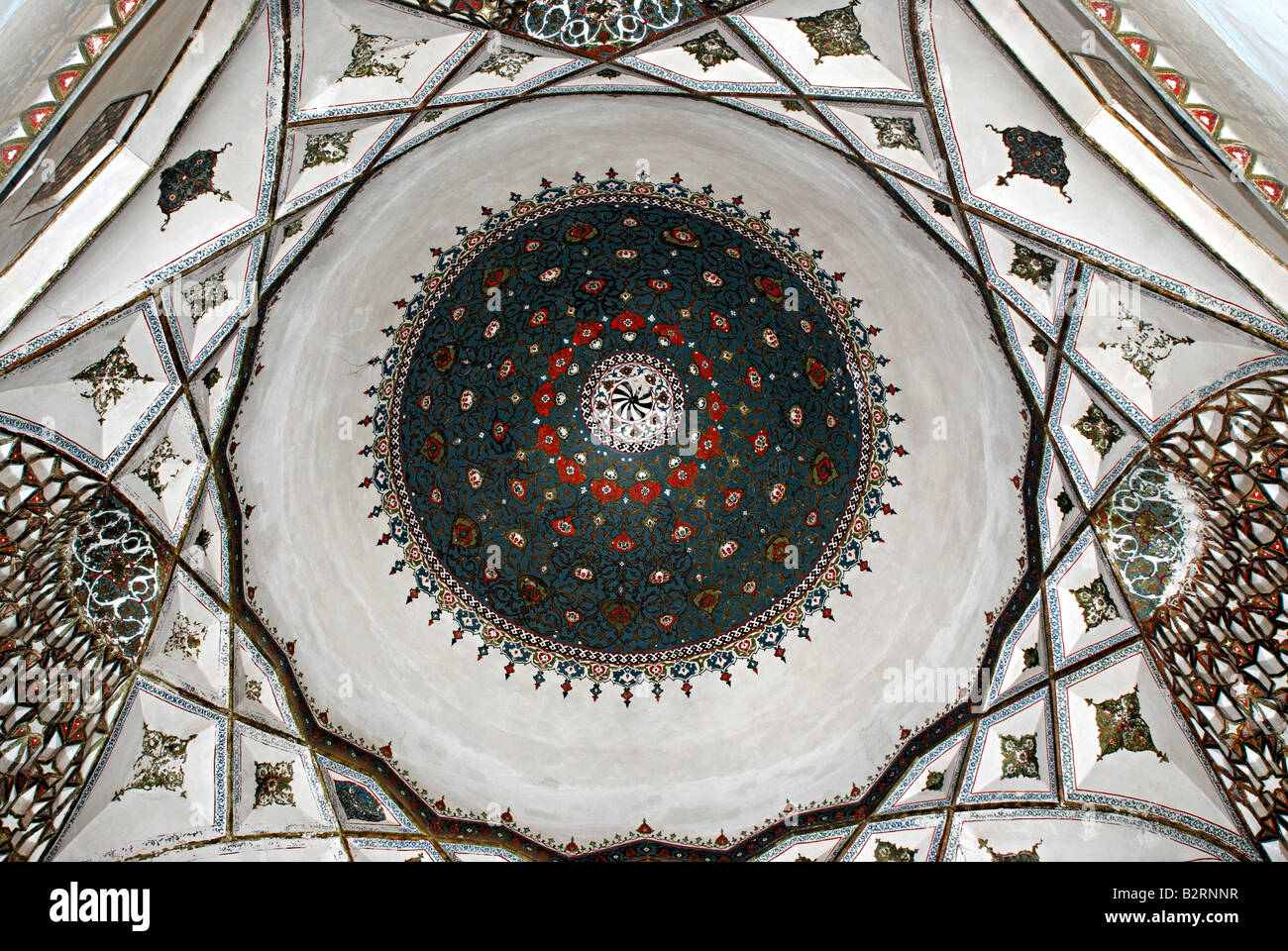 Iran. Kerman- Emam mosque Geometric design on the ceiling Stock Photo ...