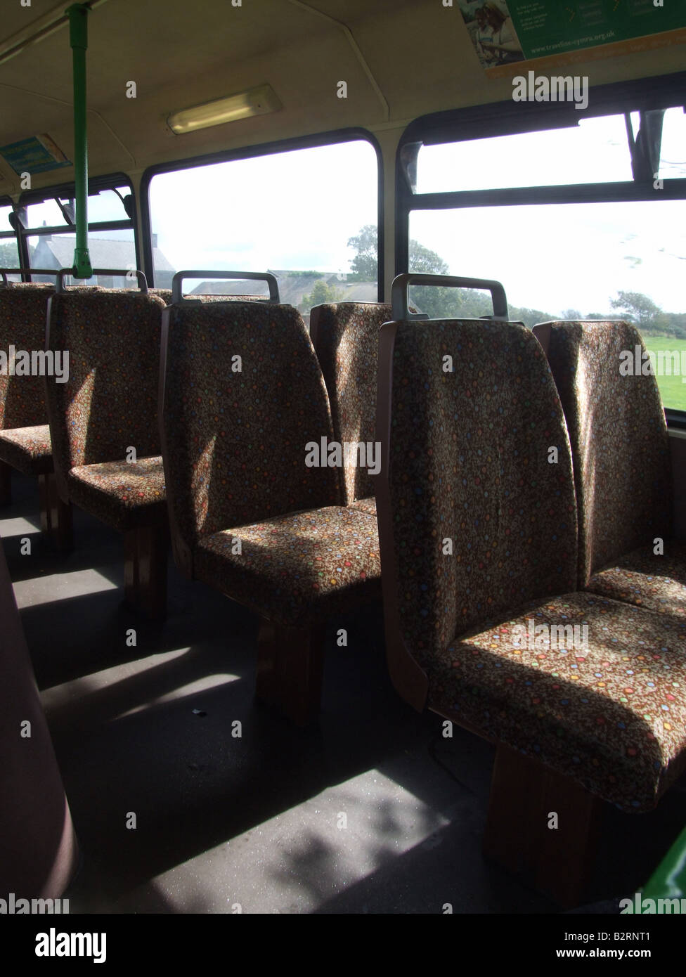 inside a empty moving bus in rural countryside Stock Photo - Alamy