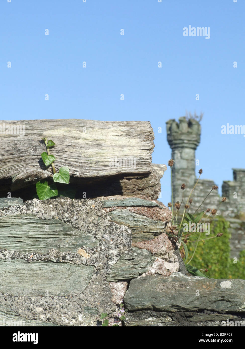 old castle tower at private home in holyhead wales Stock Photo - Alamy