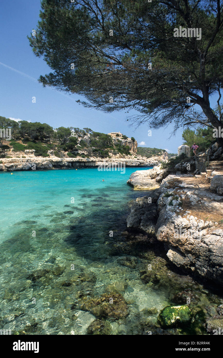 Spain, Majorca, View of Cala de sa Comuna also called Calo de Moro ...