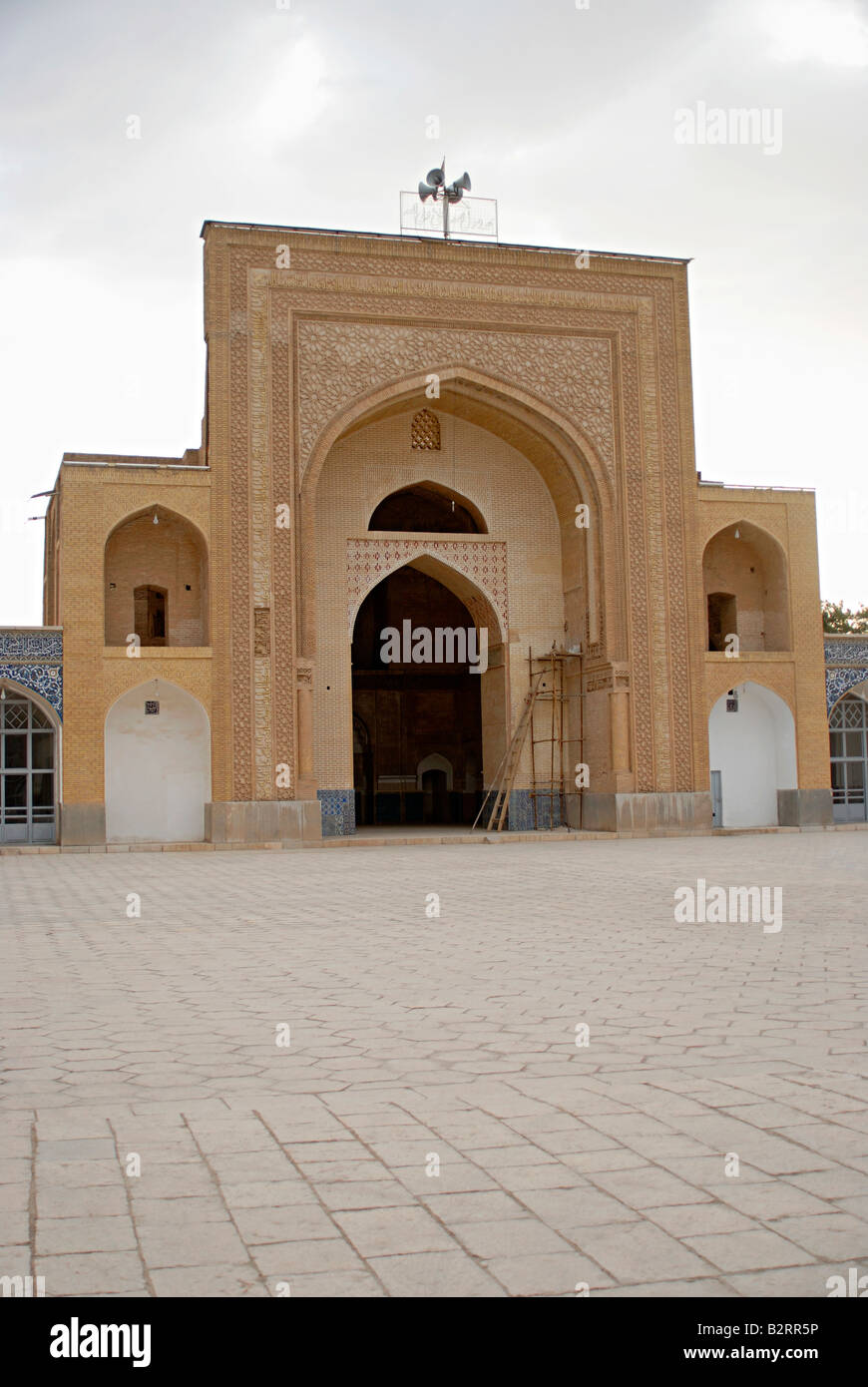 Iran Kerman Façade of Emam mosque front-view Stock Photo - Alamy