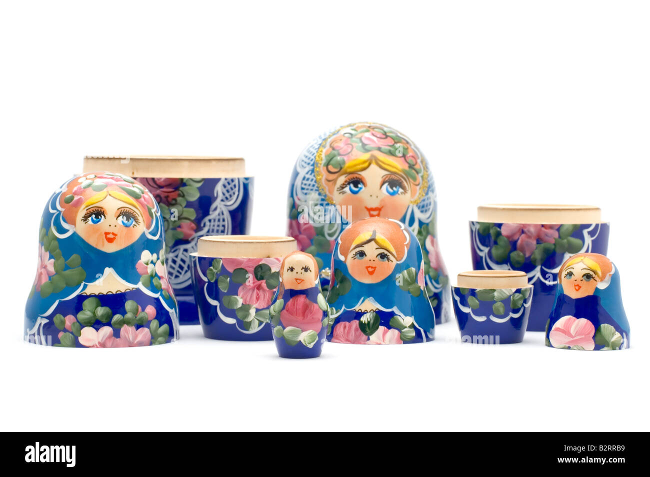 object on white Russian national souvenir wood doll Stock Photo - Alamy