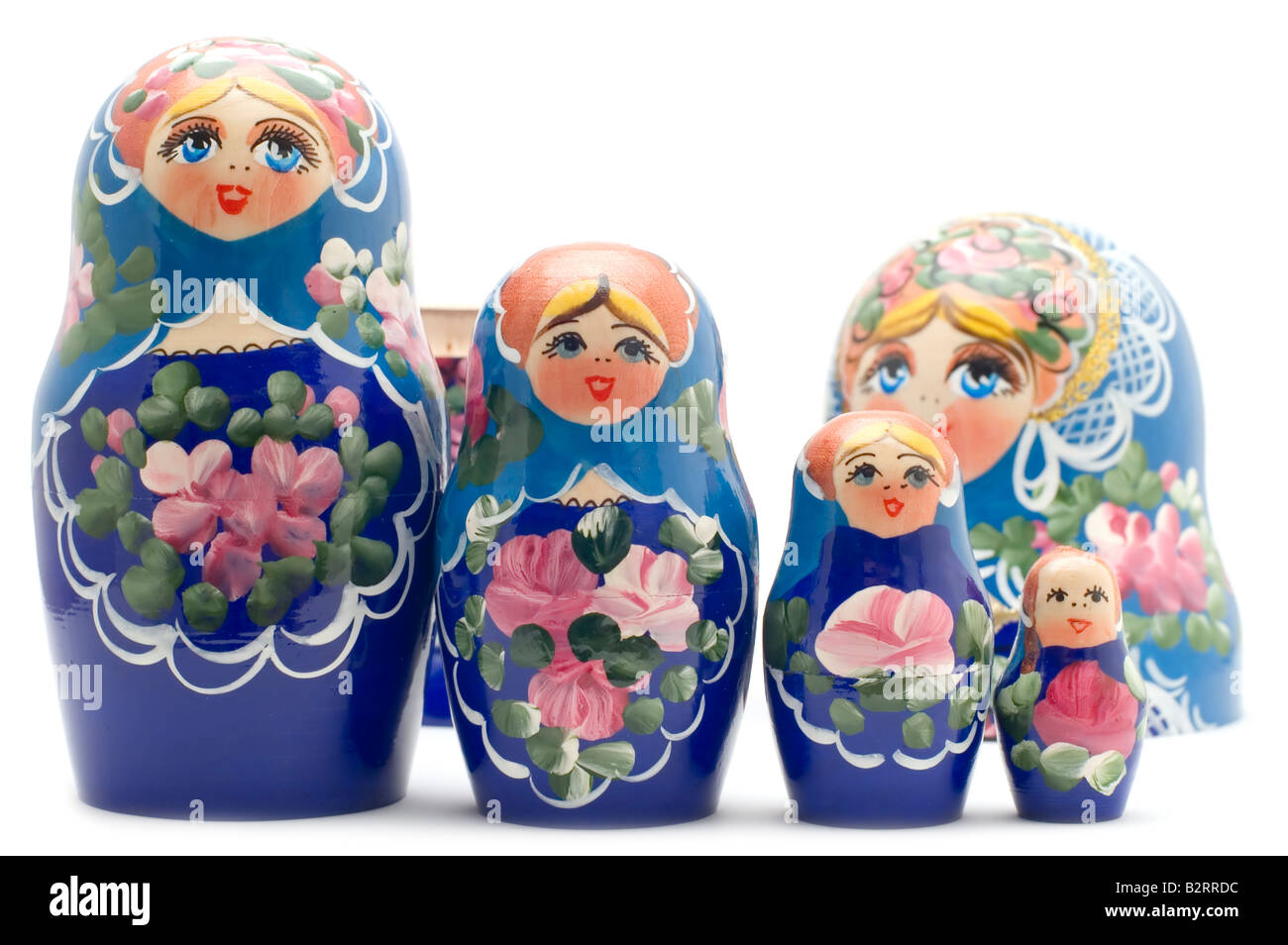 object on white Russian national souvenir wood doll Stock Photo - Alamy