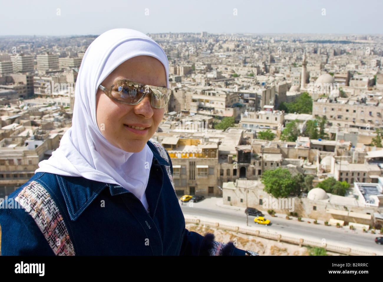 Young Syrian Woman and a View Over Aleppo Syria Stock Photo - Alamy