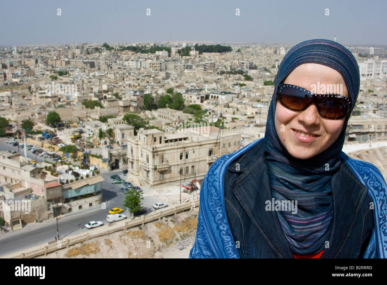 Young Syrian Woman and a View Over Aleppo Syria Stock Photo - Alamy
