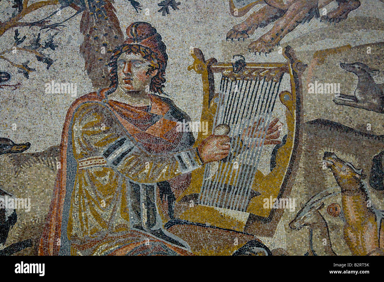 Orpheus Mosaic at Museum in Shahba Syria Stock Photo - Alamy