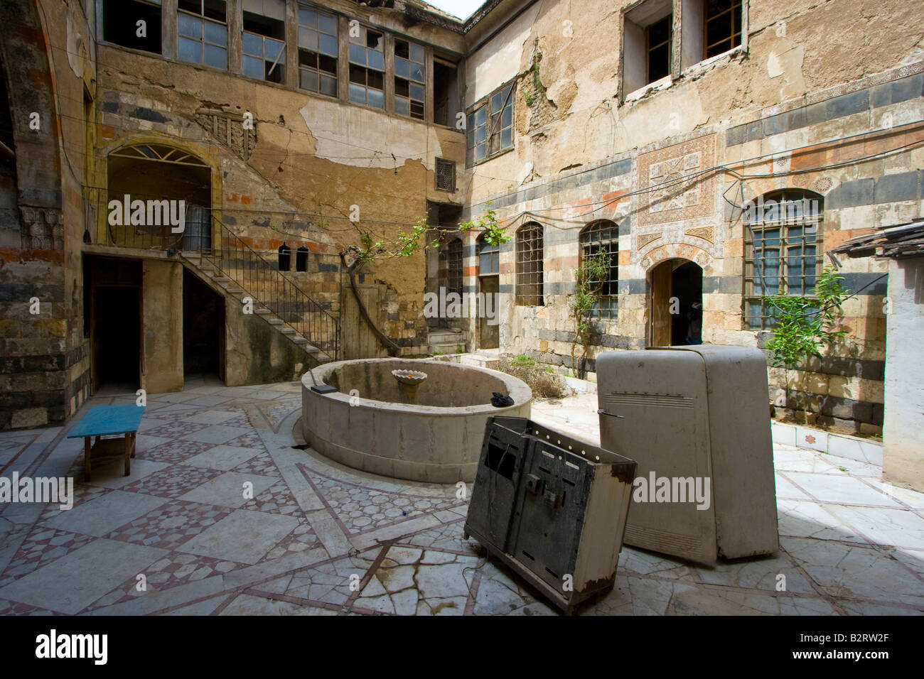 A Courtyard at Bait Quwatli an Old House in the Old City in Damascus ...