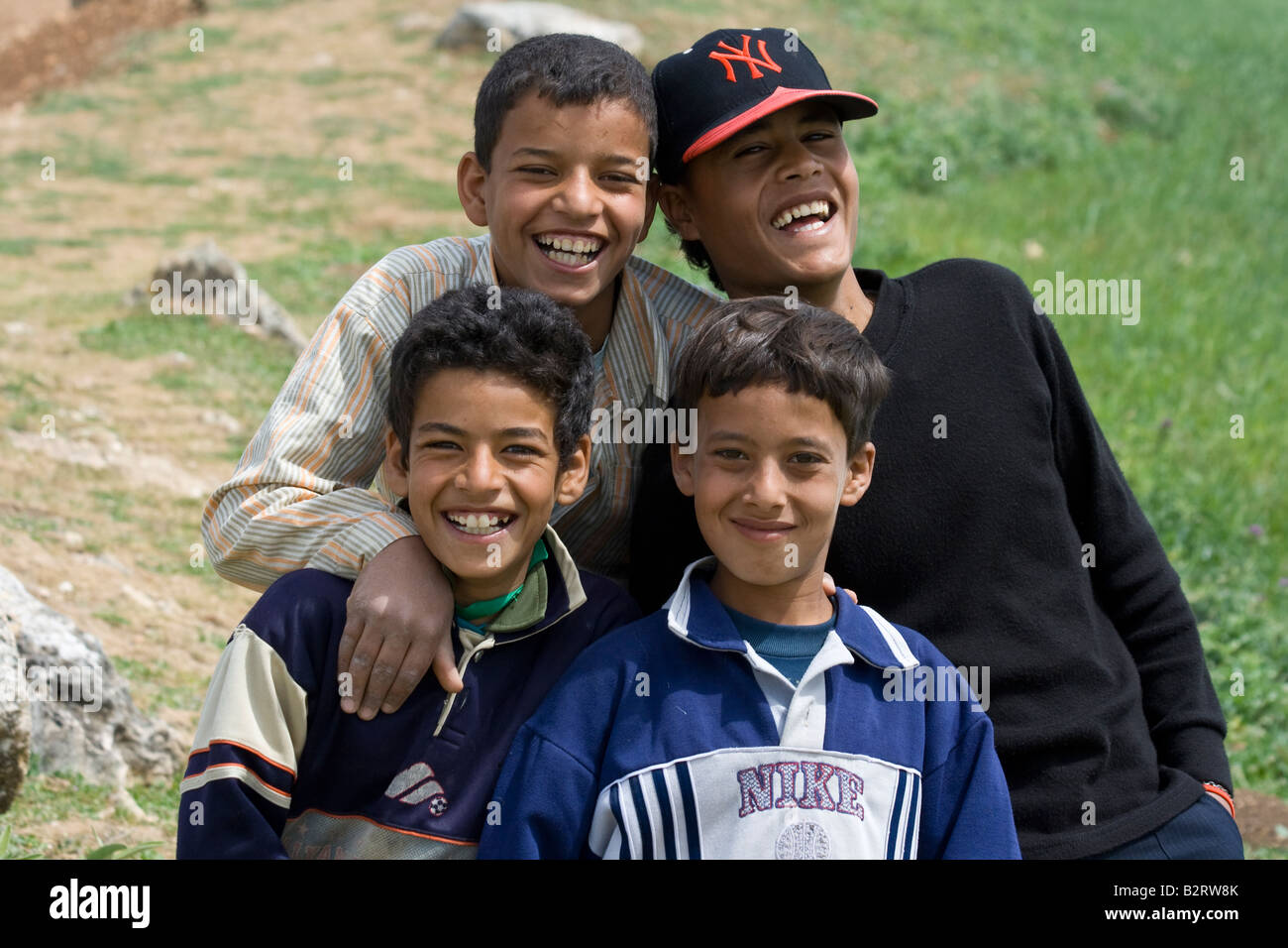 Teenage Syrian Local Boys in Apamea Syria Stock Photo - Alamy