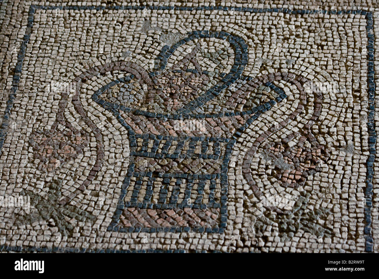 Ancient Roman Tile Mosaics at the Museum in Apamea Syria Stock Photo ...