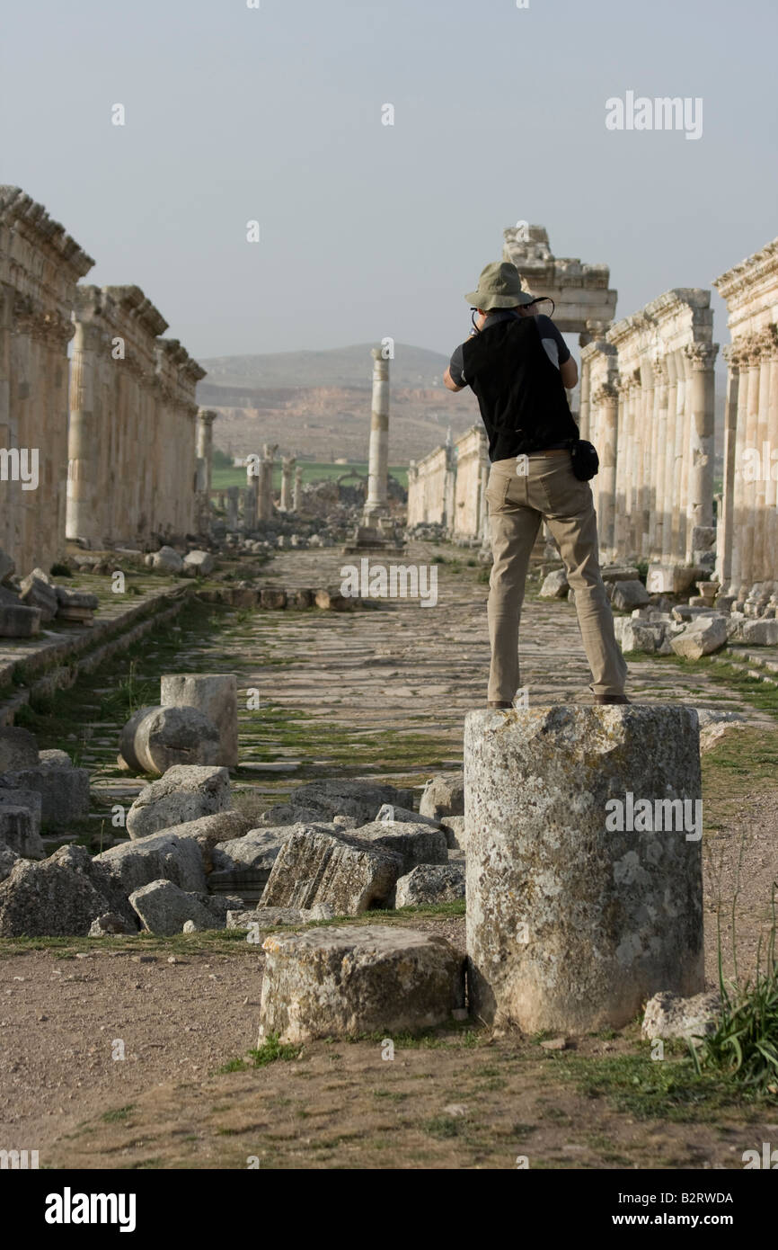 Tourist Taking a Photo of the Honourific Column and Collonade at the ...