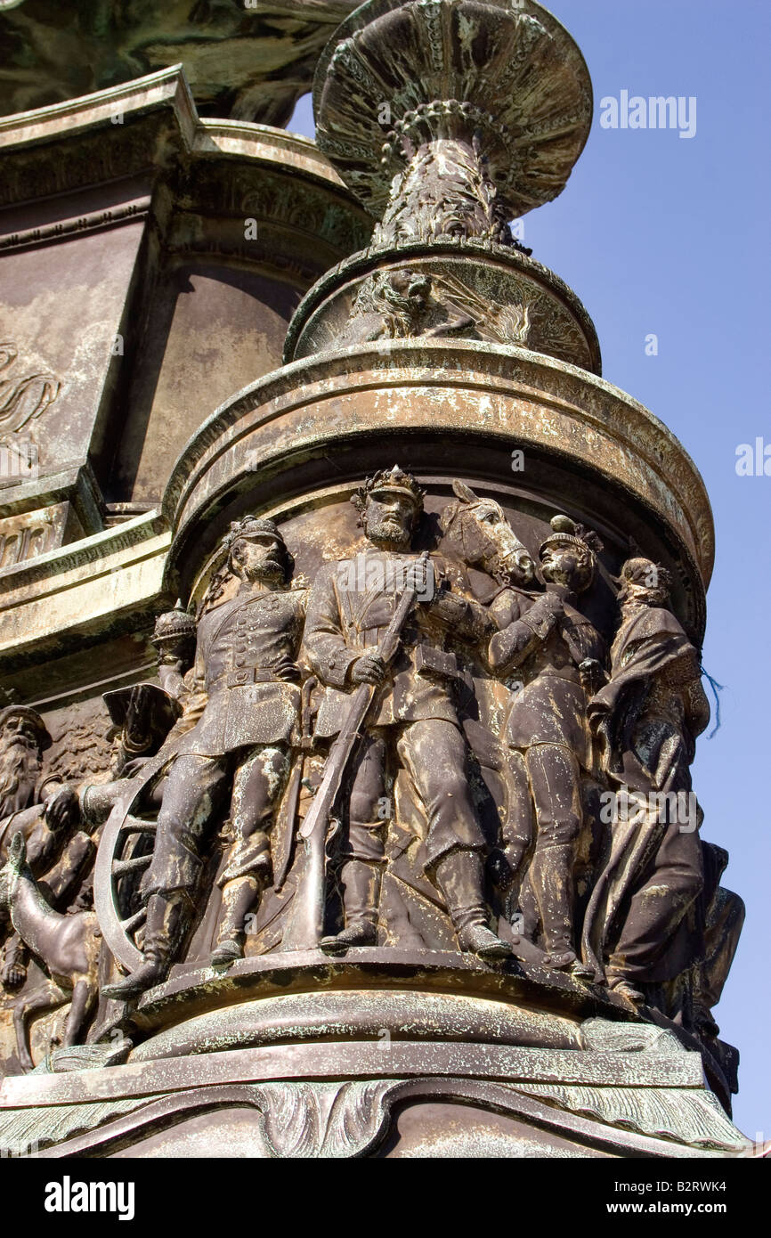 A detail from the equestrian statue in the Altstadt of Dresden. The ...
