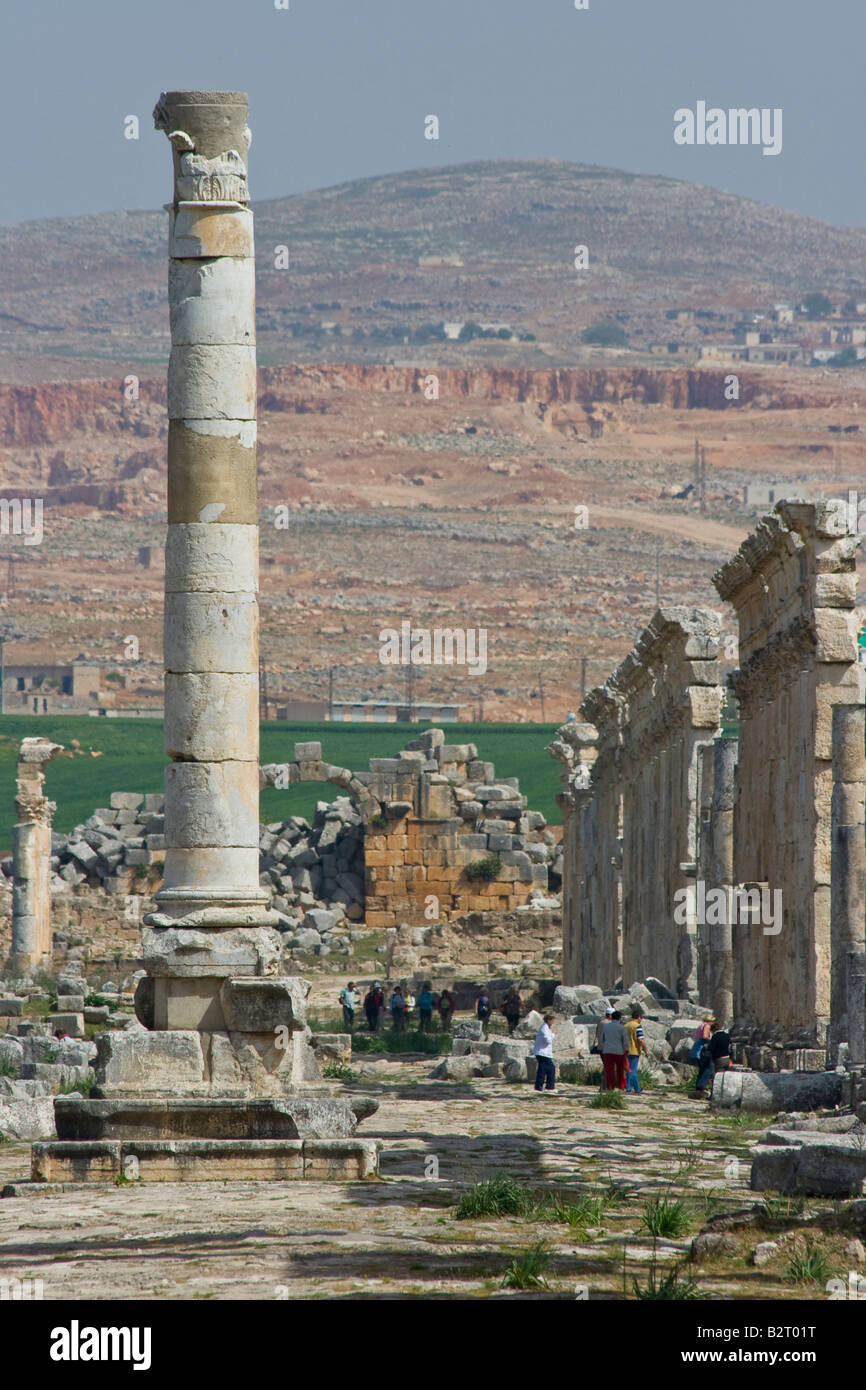 Tour Group at Roman Ruins at Apamea Syria Stock Photo - Alamy