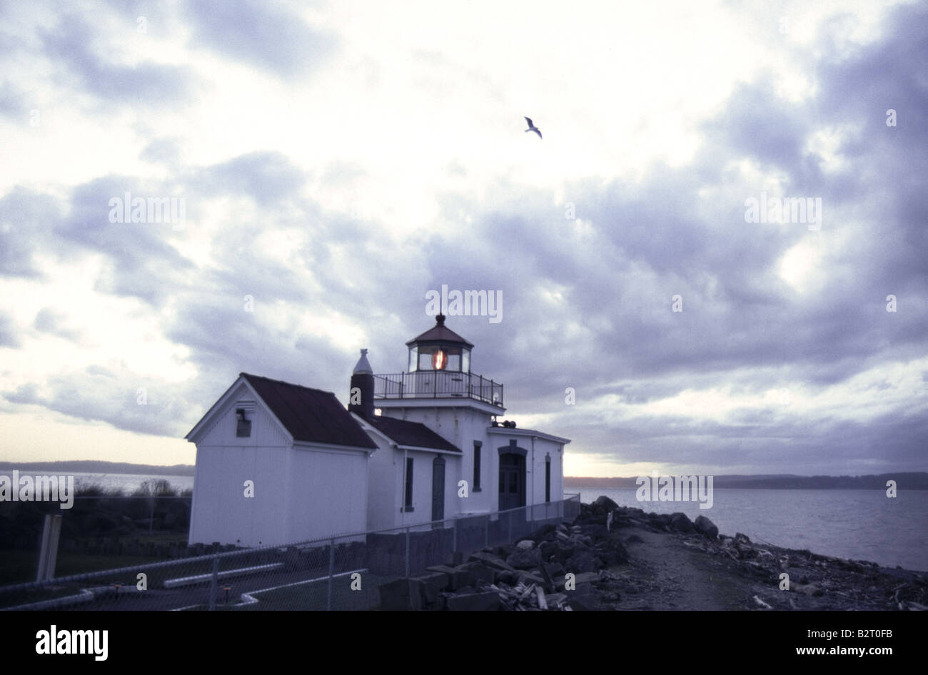 West Point Lighthouse Sandy Point Discovery Park Washington Seattle ...