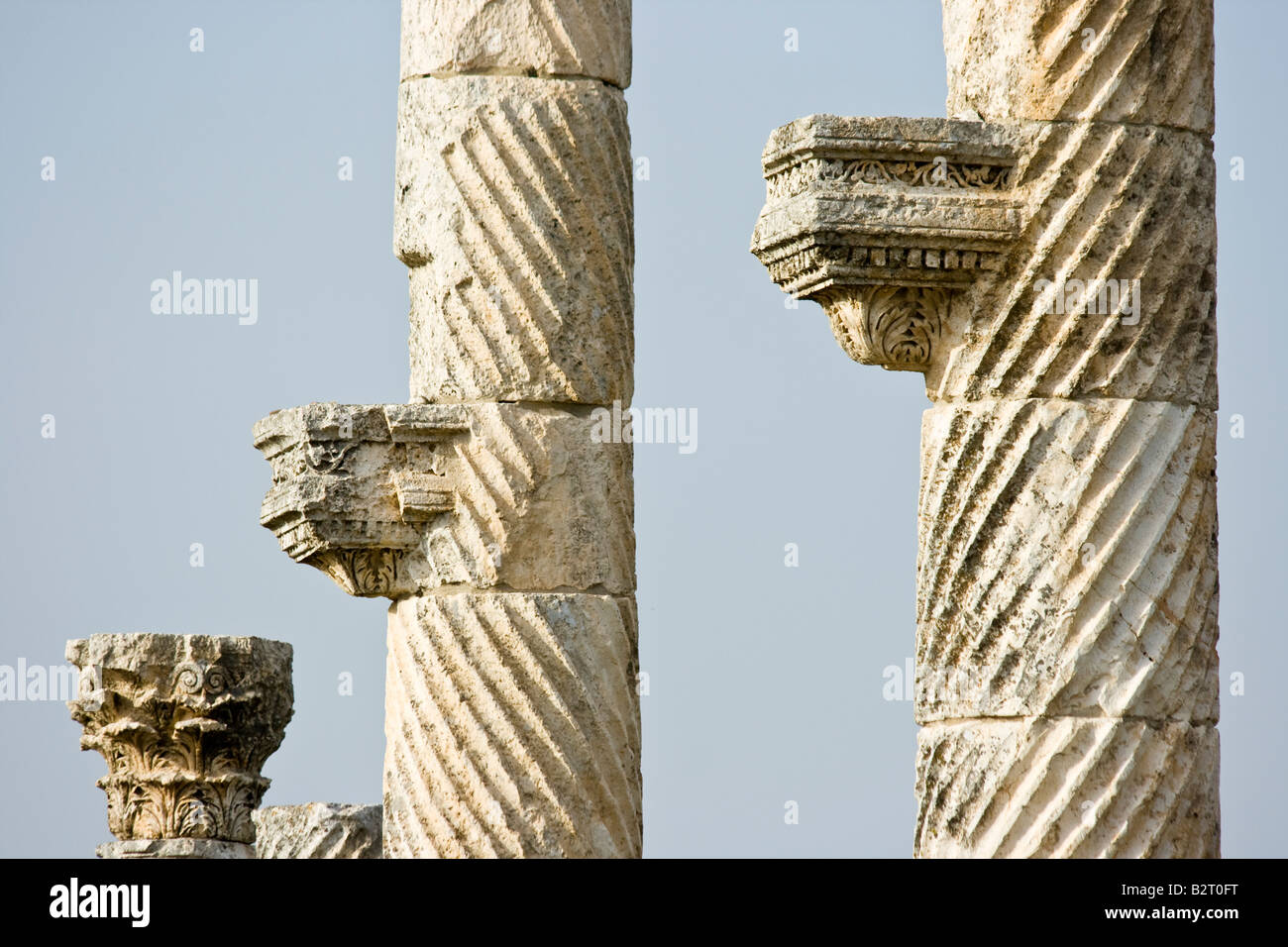 Statue Holders on Distinctive Columns at the Roman Ruins in Apamea ...