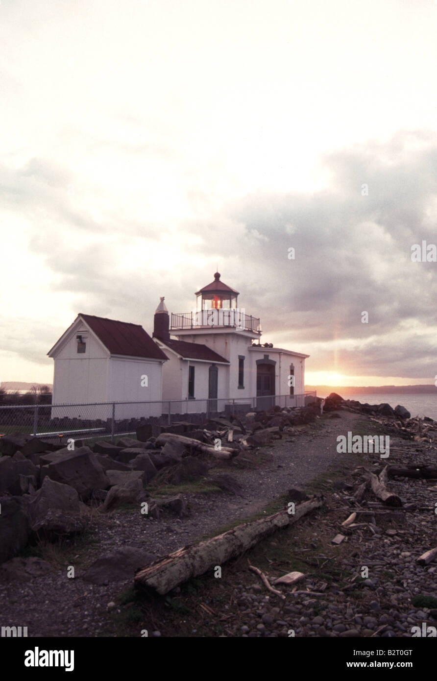 West Point Lighthouse Sandy Point Discovery Park Washington Seattle ...