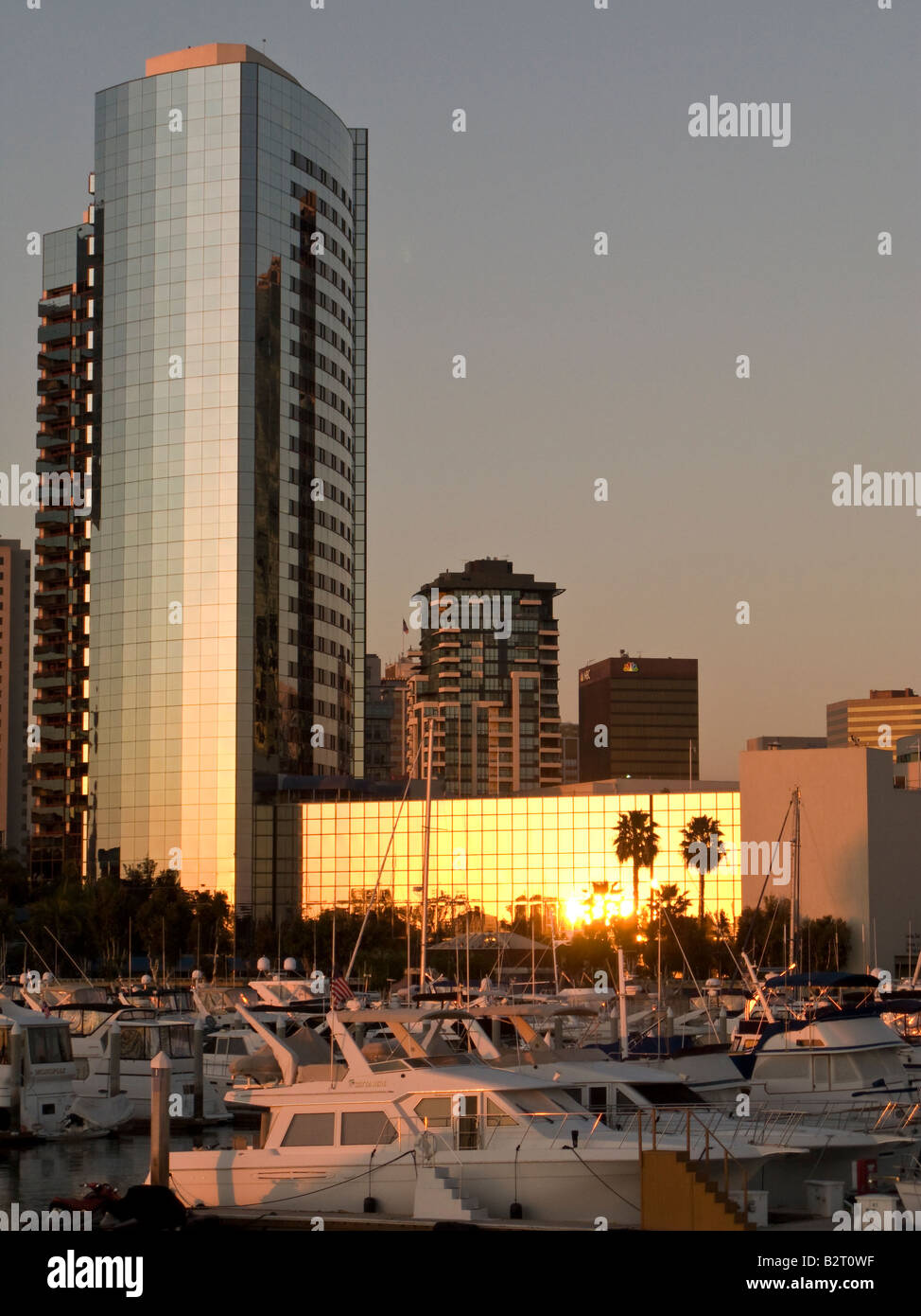 Marina and high rise buildings in downtown from Petco Park San Diego ...