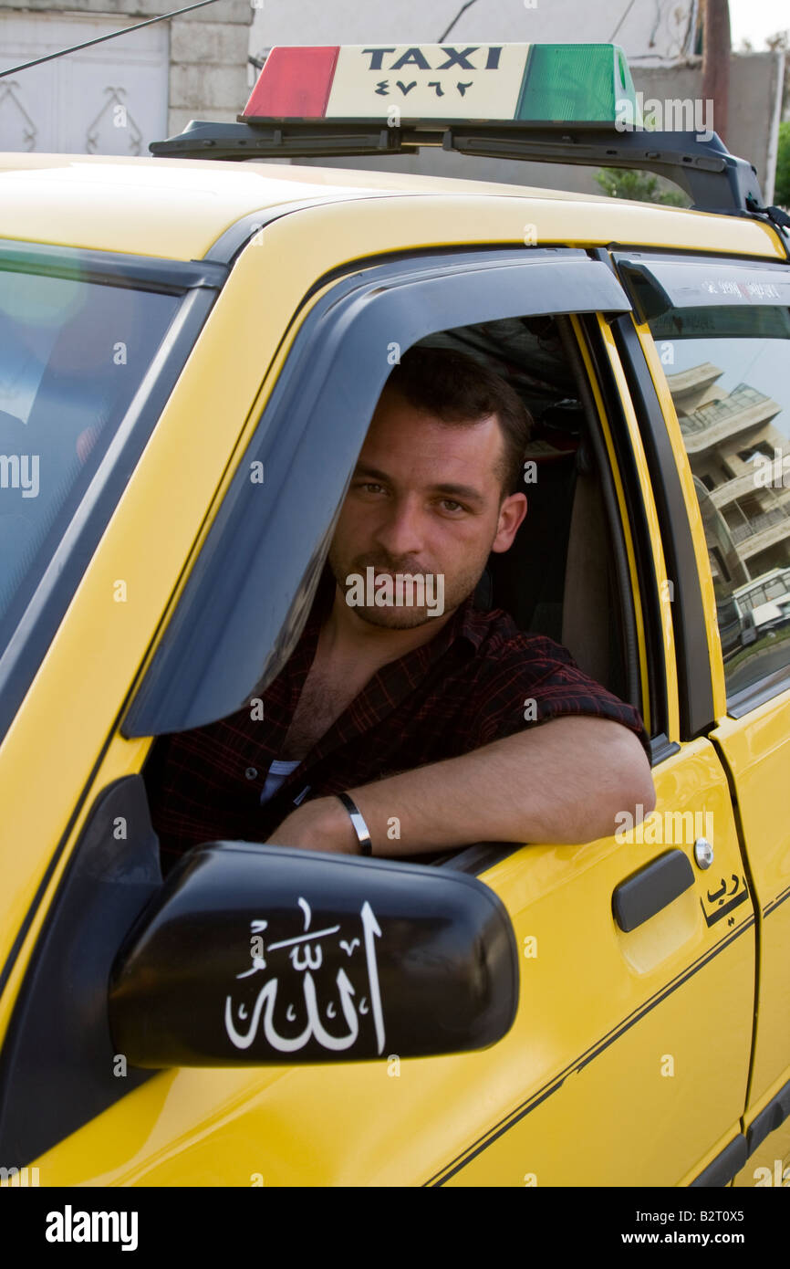 I Love God in Arabic and Taxi Driver in Damascus Syria Stock Photo - Alamy