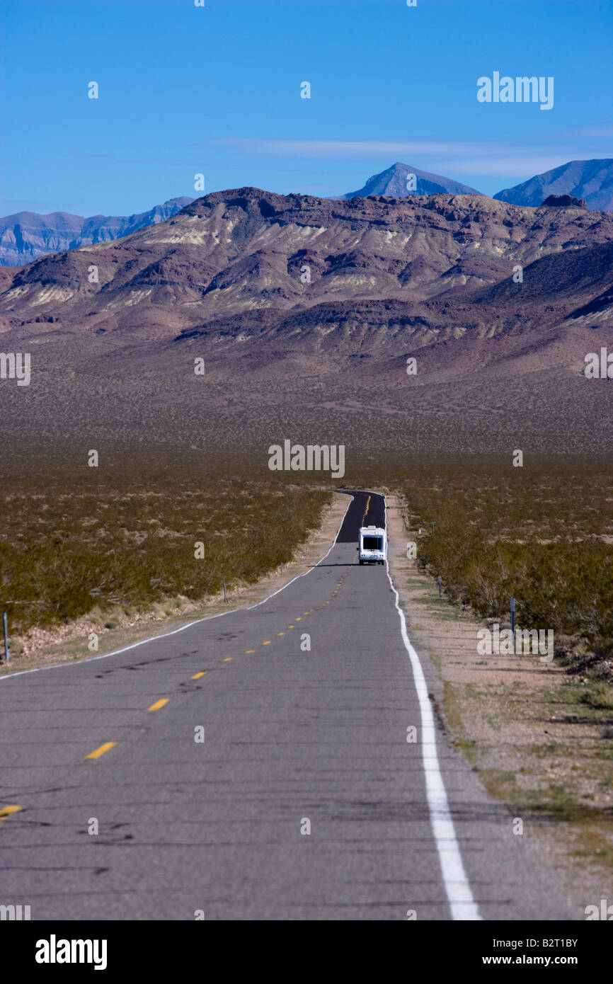 Recreational vehicle travelling down a disappearing road near Death ...