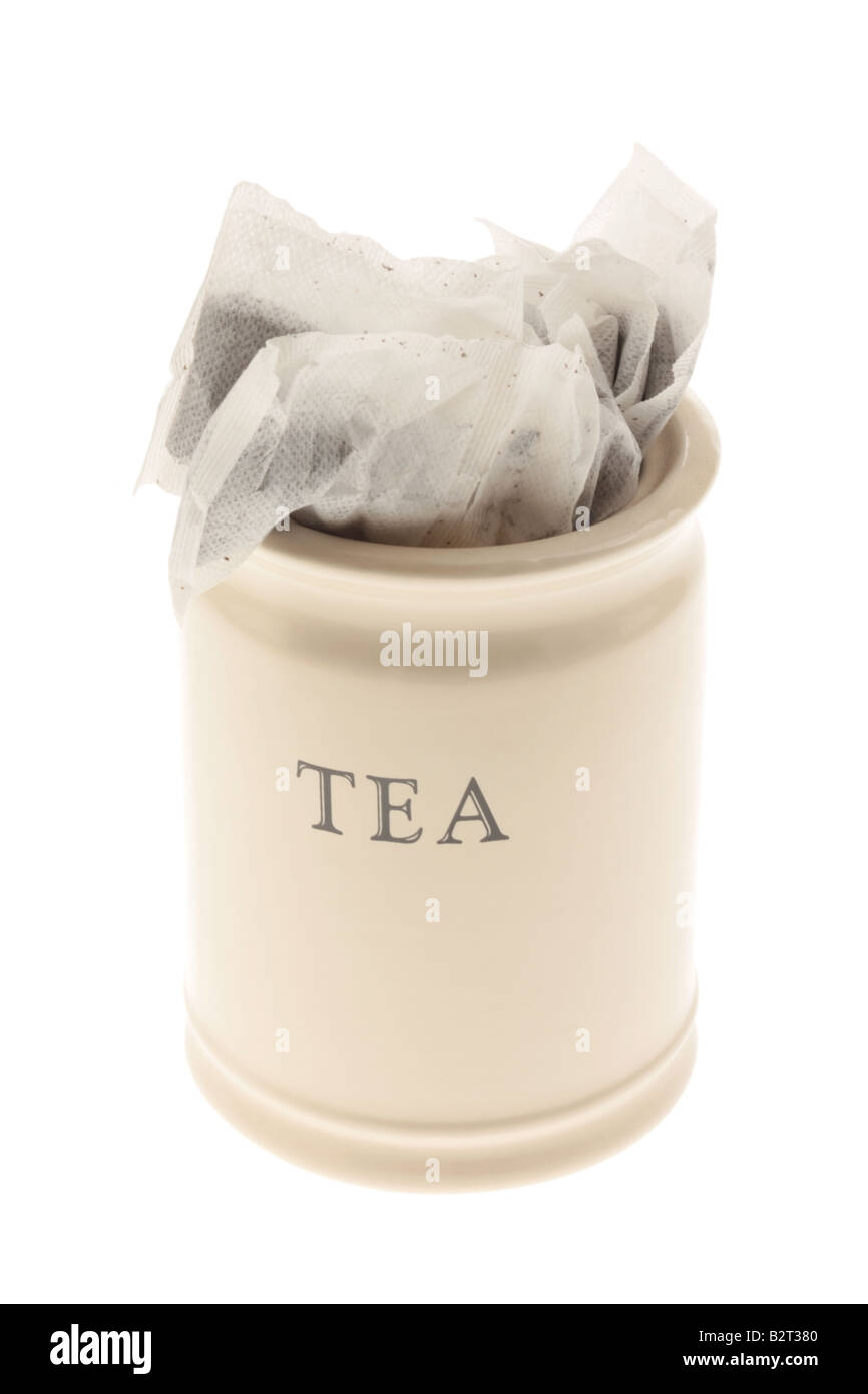 Pot of Teabags Stock Photo - Alamy