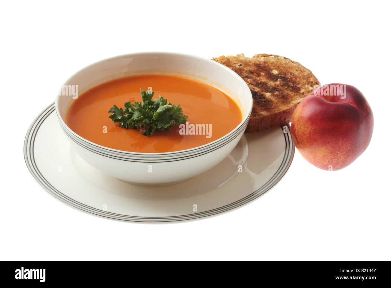Tomato Soup with Wholemeal Toast Stock Photo - Alamy