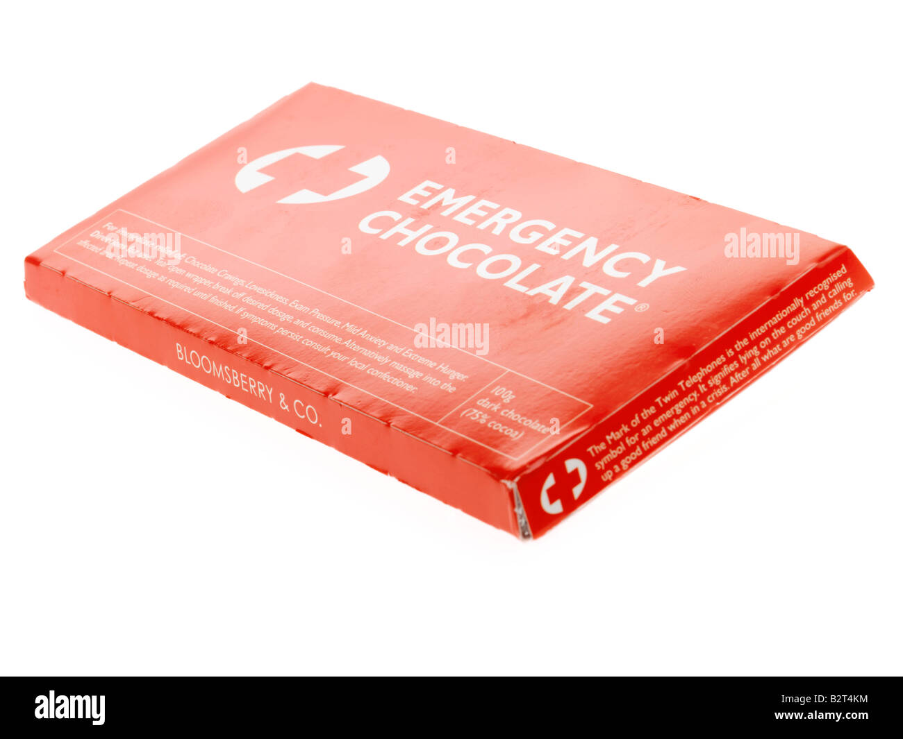 Bar Of Luxury Branded Dark Plain Emergency Chocolate Isolated Against A ...