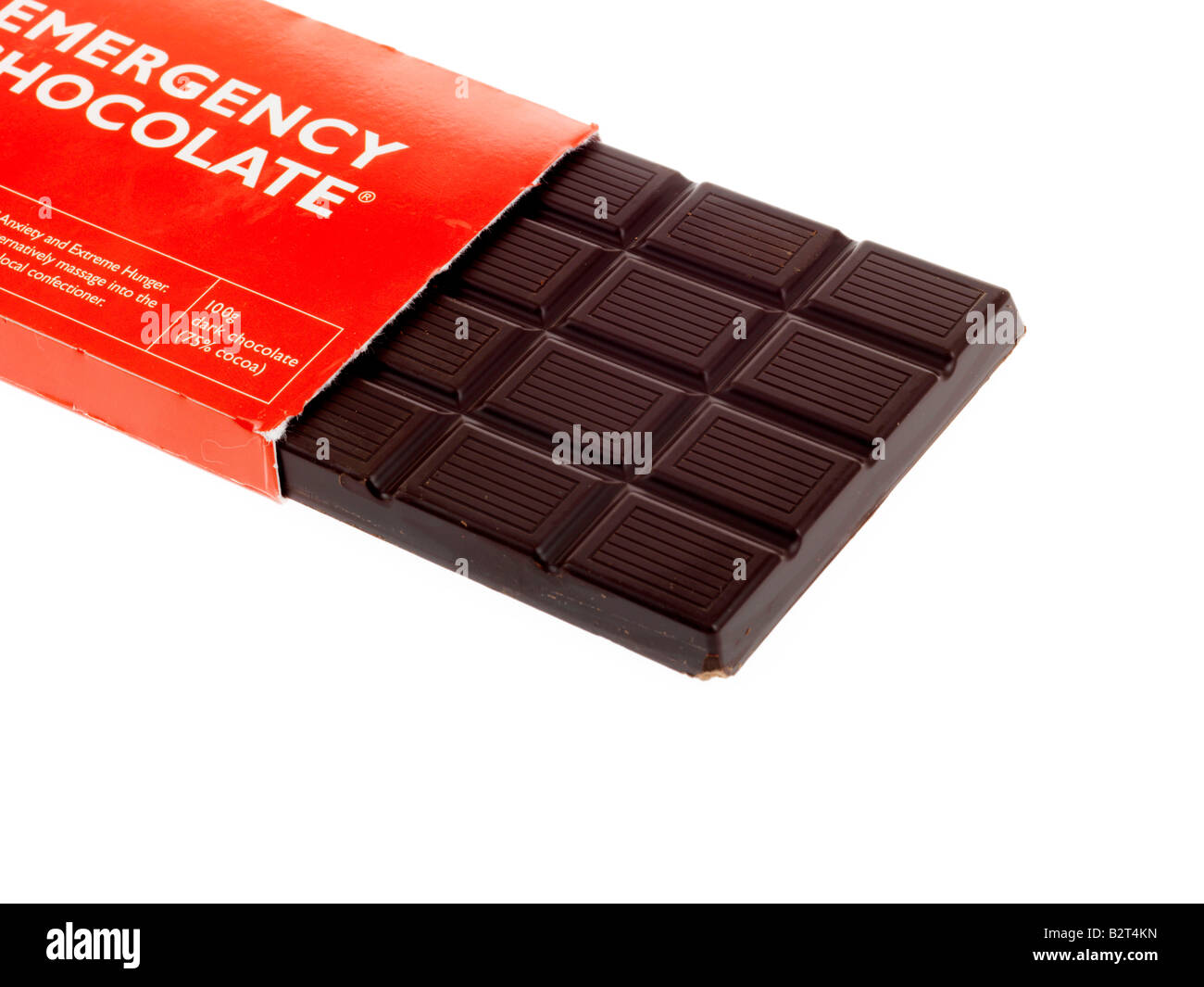 Bar Of Luxury Branded Dark Plain Emergency Chocolate Isolated Against A ...