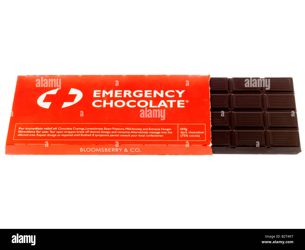 Bar Of Luxury Branded Dark Plain Emergency Chocolate Isolated Against A ...