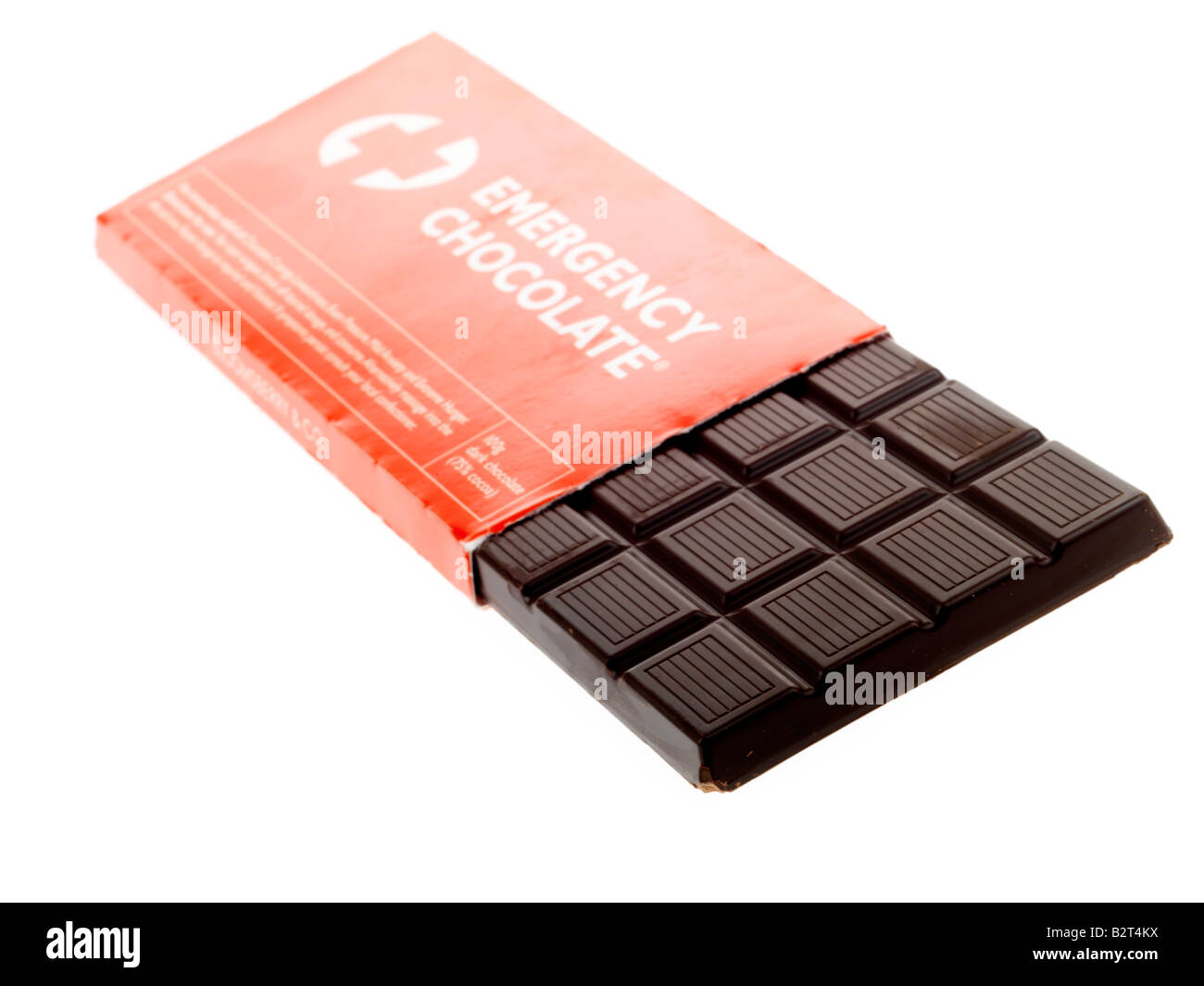 Bar Of Luxury Branded Dark Plain Emergency Chocolate Isolated Against A ...