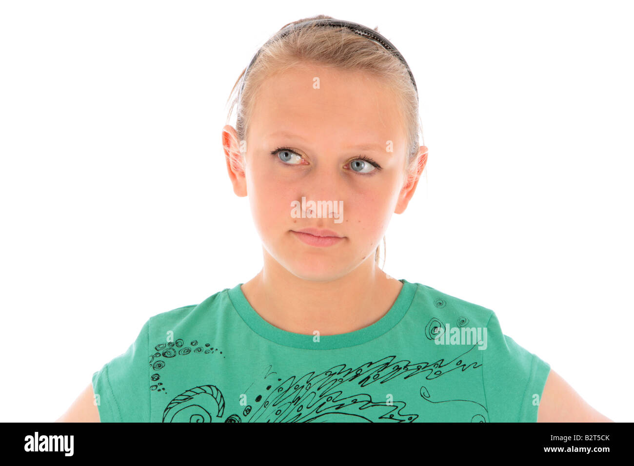 Teenage Girl Thinking Model Released Stock Photo - Alamy