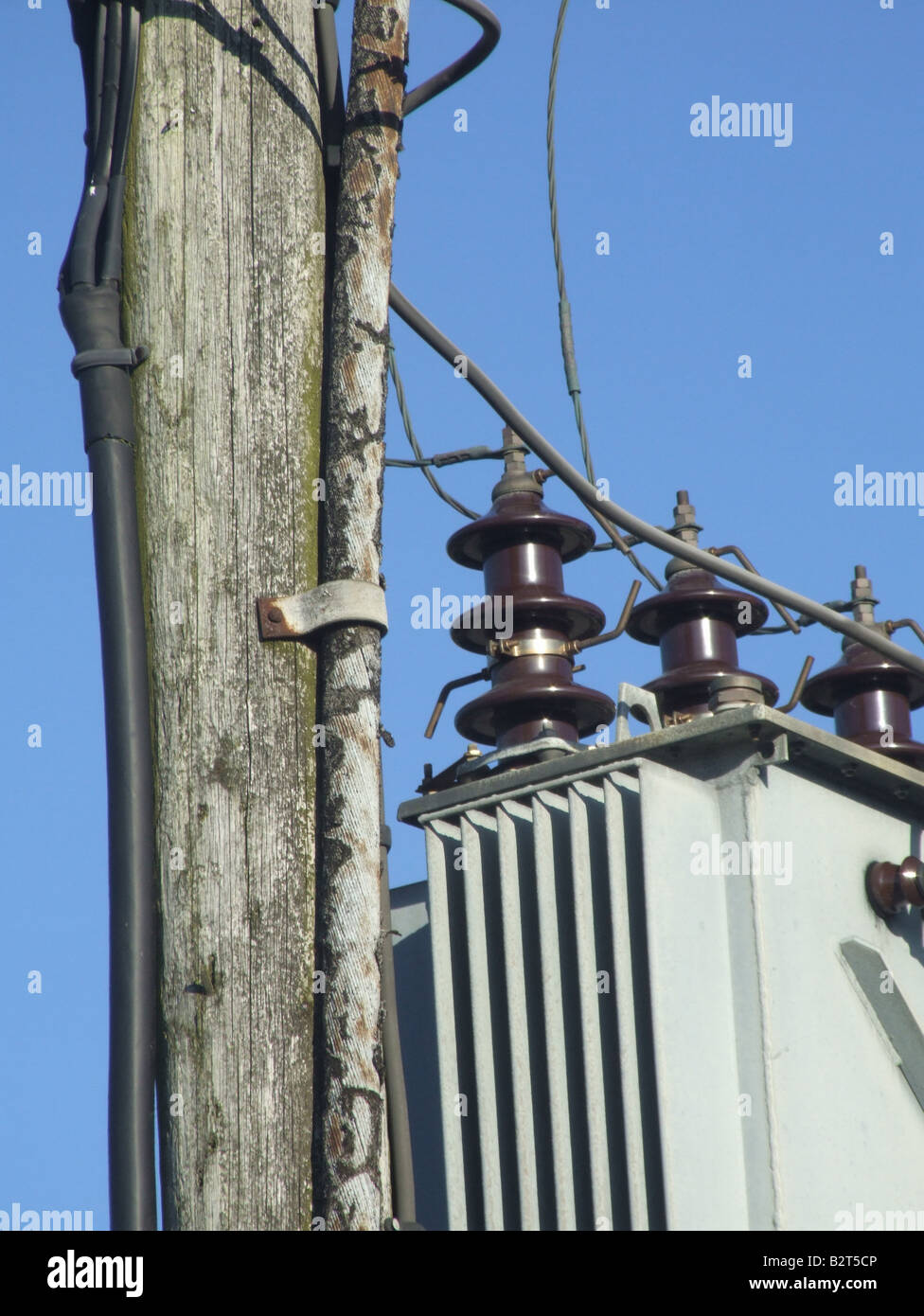transformer on electricity pylon Stock Photo - Alamy